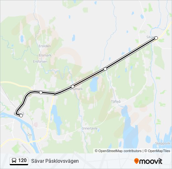 120 Route: Schedules, Stops & Maps - Sävar Påsklovsvägen (Updated)
