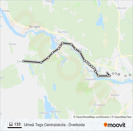 133 Route: Schedules, Stops & Maps - Överboda (Updated)