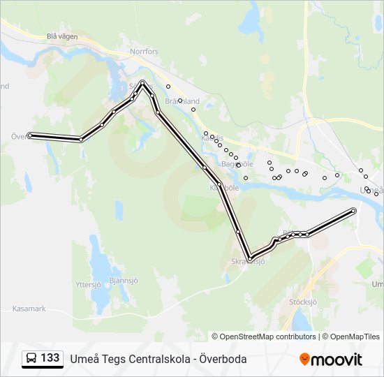 133 Route: Schedules, Stops & Maps - Överboda (Updated)