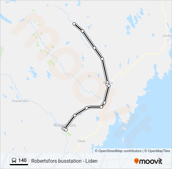 140 Route: Schedules, Stops & Maps - Robertsfors Busstation (Updated)