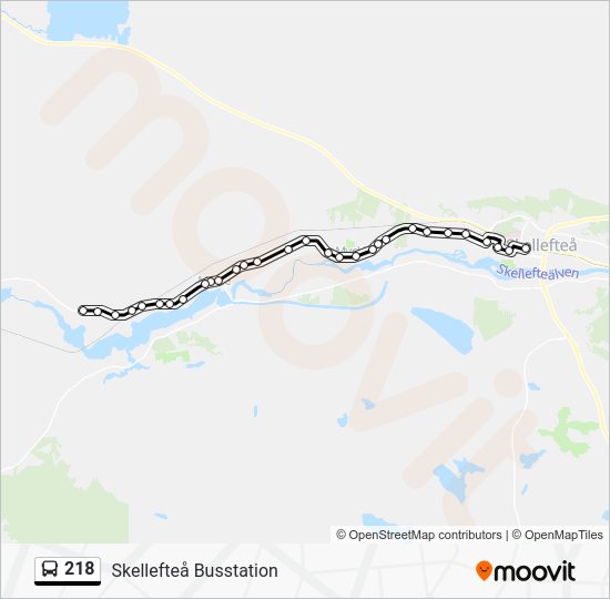 218 Rutt: Tidtabeller, Hållplatser & Kartor - Skellefteå Busstation ...