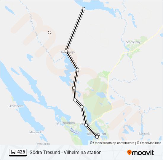 425 Route: Schedules, Stops & Maps - Vilhelmina Station (Updated)