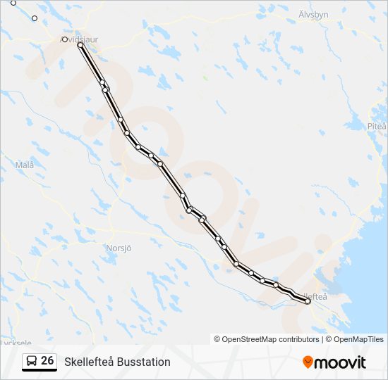 26 Route: Schedules, Stops & Maps - Skellefteå Busstation (Updated)