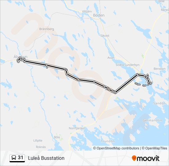 31 Route: Schedules, Stops & Maps - Luleå Busstation (Updated)
