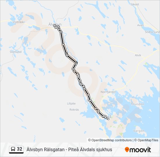 32 Route: Schedules, Stops & Maps - Älvsbyn Station (Updated)
