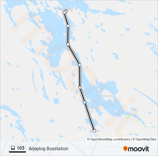 103 Route: Schedules, Stops & Maps - Arjeplog Busstation (Updated)