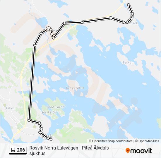 206 Route: Schedules, Stops & Maps - Rosvik Norra Lulevägen (Updated)