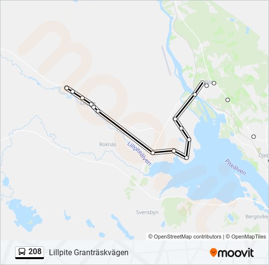 208 Route: Schedules, Stops & Maps - Lillpite Granträskvägen (Updated)