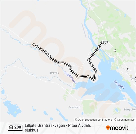 208 Route: Schedules, Stops & Maps - Lillpite Granträskvägen (Updated)