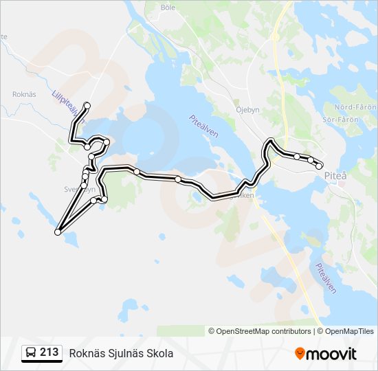 213 Route: Schedules, Stops & Maps - Roknäs Sjulnäs Skola (Updated)