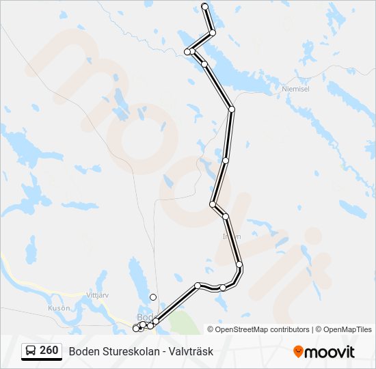 260 Route: Schedules, Stops & Maps - Boden Campus (Updated)