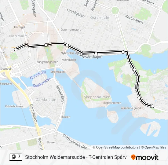 7 Route: Schedules, Stops & Maps - Stockholm Skansen (Updated)
