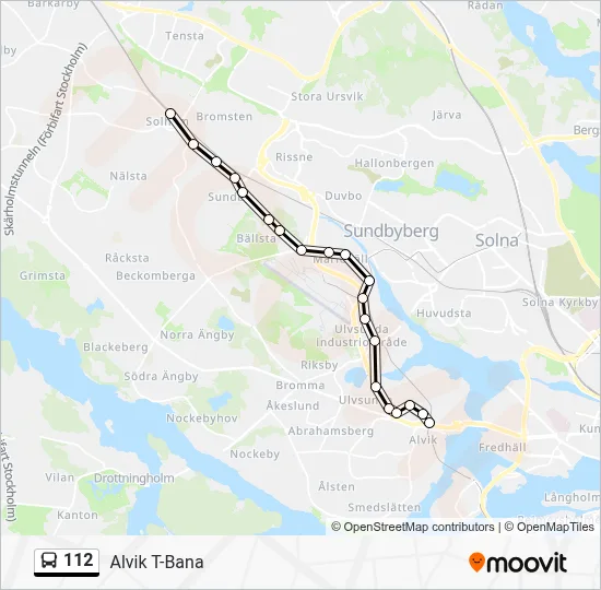 112 Route: Schedules, Stops & Maps - Alvik T-Bana (Updated)