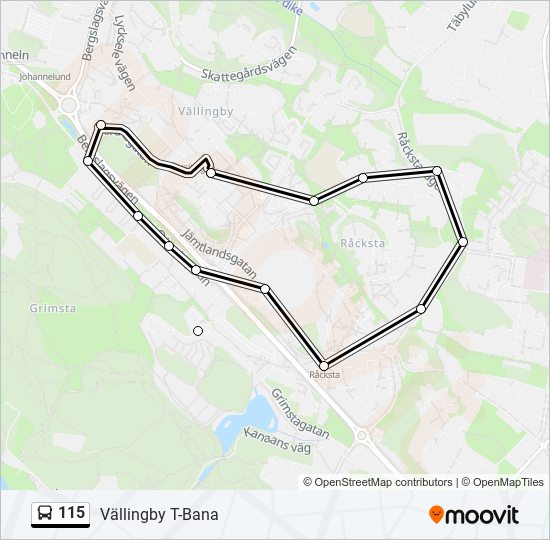 115 Rutt: Tidtabeller, Hållplatser & Kartor - Vällingby T-Bana (Uppdaterat)