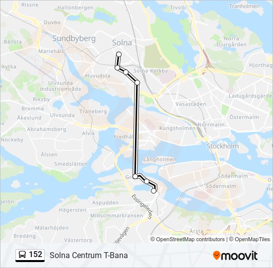 152 Route: Schedules, Stops & Maps - Solna Centrum T-Bana (Updated)