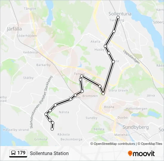 179 Route: Schedules, Stops & Maps - Sollentuna Station (Updated)