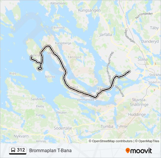 312 Route: Schedules, Stops & Maps - Brommaplan T-Bana (Updated)