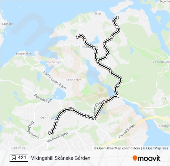 421 Route: Schedules, Stops & Maps - Vikingshill Skånska Gården (Updated)