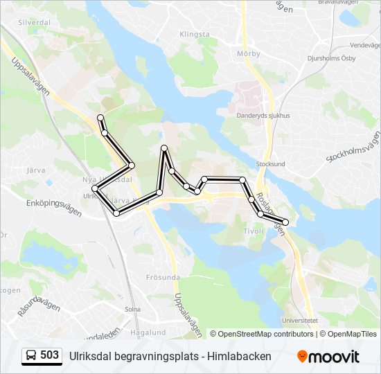 503 Route: Schedules, Stops & Maps - Ulriksdal Begravningsplats (Updated)