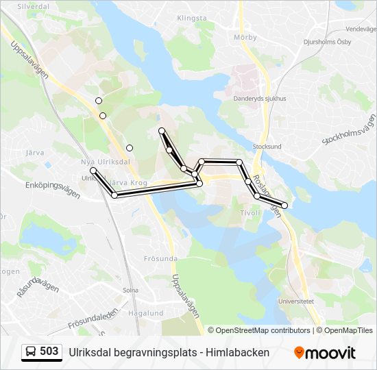 503 Rutt: Tidtabeller, Hållplatser & Kartor - Himlabacken (Uppdaterat)