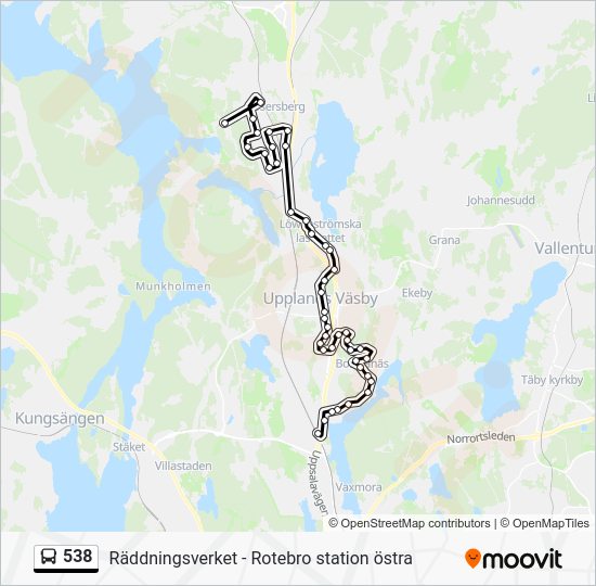 538 Route: Schedules, Stops & Maps - Rotebro Station Östra (Updated)
