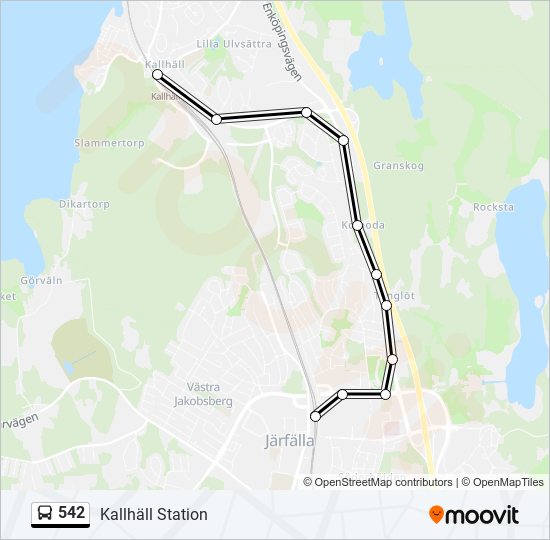 542 Route: Schedules, Stops & Maps - Kallhäll Station (Updated)
