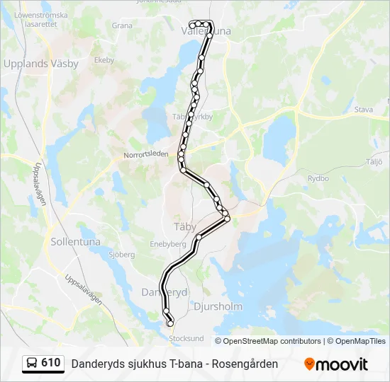 610 Route: Schedules, Stops & Maps - Danderyds Sjukhus T-Bana (Updated)