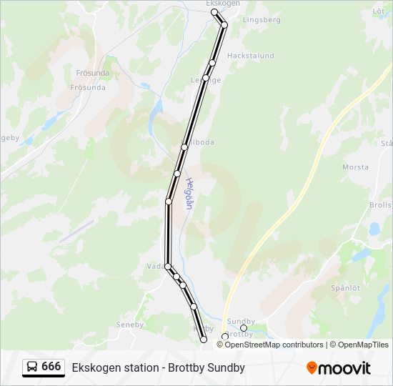 666 Route: Schedules, Stops & Maps - Ekskogen Station (Updated)