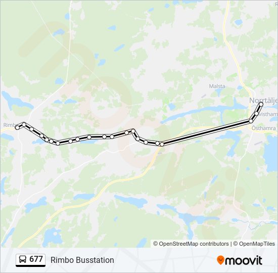 677 Rutt: Tidtabeller, Hållplatser & Kartor - Rimbo Busstation (Uppdaterat)