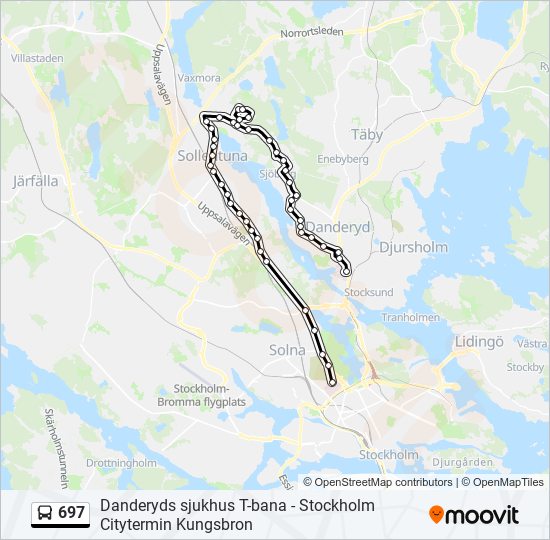 697 Route: Schedules, Stops & Maps - Karolinska Sjukhuset Norra (Updated)
