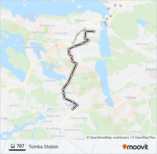 707 Route: Schedules, Stops & Maps - Tumba Station (Updated)