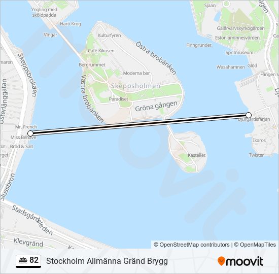 82 Route: Schedules, Stops & Maps - Stockholm Allmänna Gränd Brygg ...