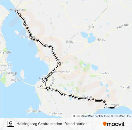 HELSINGBORG CENTRALSTATION YSTAD STATION Route: Schedules, Stops & Maps ...