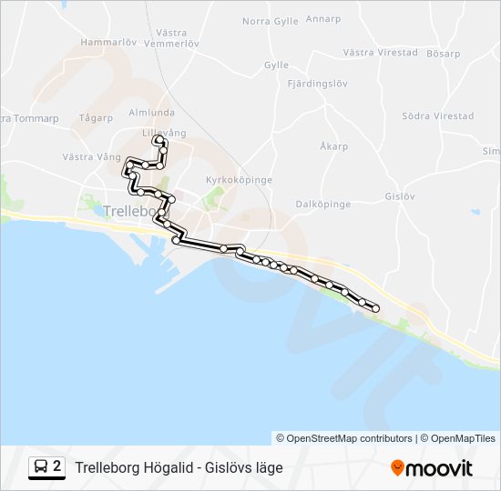 2 Route: Schedules, Stops & Maps - Trelleborg Högalid (Updated)
