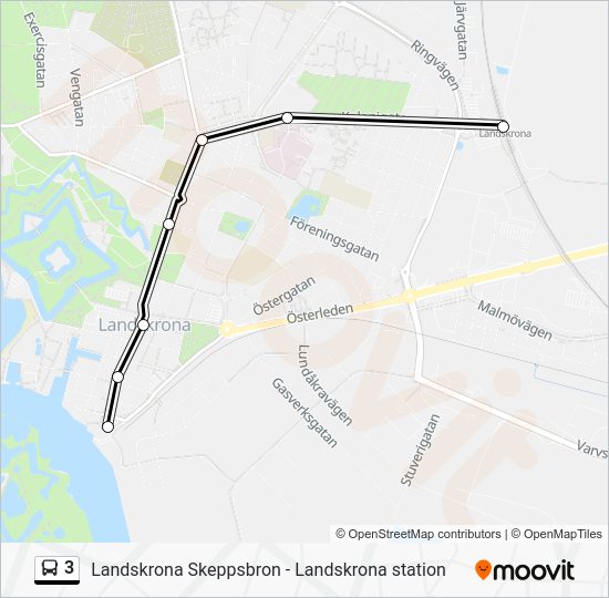 3 Route: Schedules, Stops & Maps - Landskrona Station (Updated)