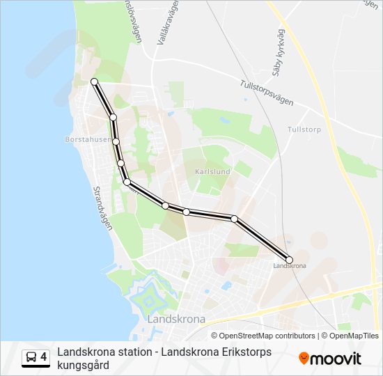 4 Route: Schedules, Stops & Maps - Landskrona Station (Updated)