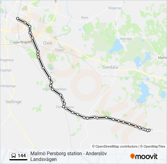 144 Rutt: Tidtabeller, Hållplatser & Kartor - Malmö Persborg Station ...