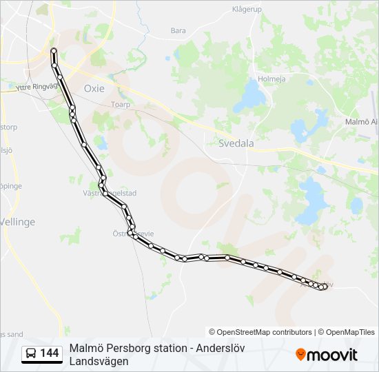 144 Rutt: Tidtabeller, Hållplatser & Kartor - Malmö Jägersro (Uppdaterat)
