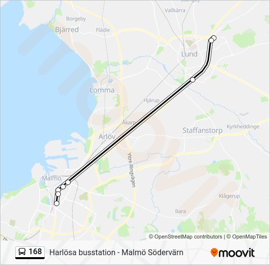 168 Route: Schedules, Stops & Maps - Lund Brunnshög V (Updated)