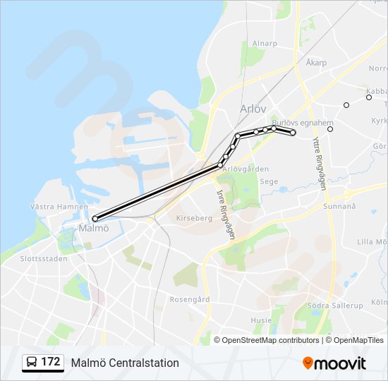 172 Route: Schedules, Stops & Maps - Malmö Centralstation (Updated)