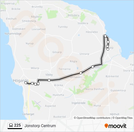 225 Route: Schedules, Stops & Maps - Jonstorp Centrum (Updated)