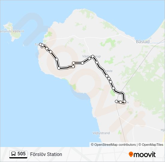 505 Rutt: Tidtabeller, Hållplatser & Kartor - Förslöv Station (Uppdaterat)