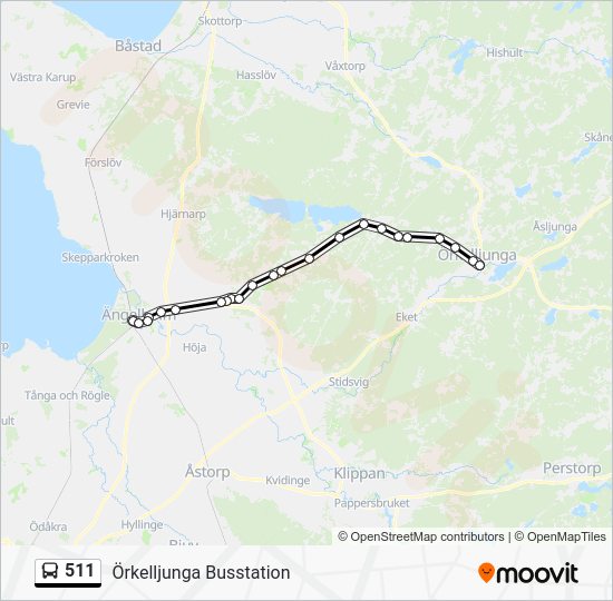 511 Route: Schedules, Stops & Maps - Örkelljunga Busstation (Updated)