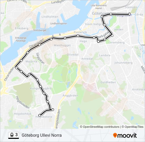 3 Route: Schedules, Stops & Maps - Göteborg Ullevi Norra (Updated)