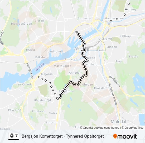 7 Route: Schedules, Stops & Maps - Göteborg Marklandsgatan (Updated)