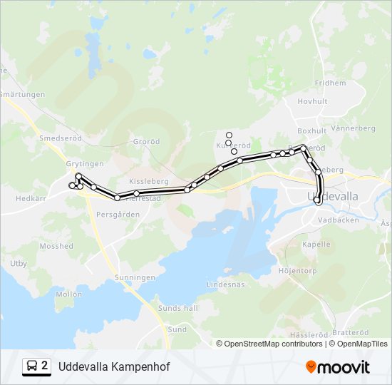 2 Route: Schedules, Stops & Maps - Uddevalla Kampenhof (Updated)
