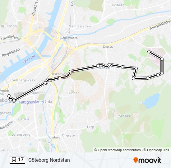 17 Route: Schedules, Stops & Maps - Göteborg Nordstan (Updated)