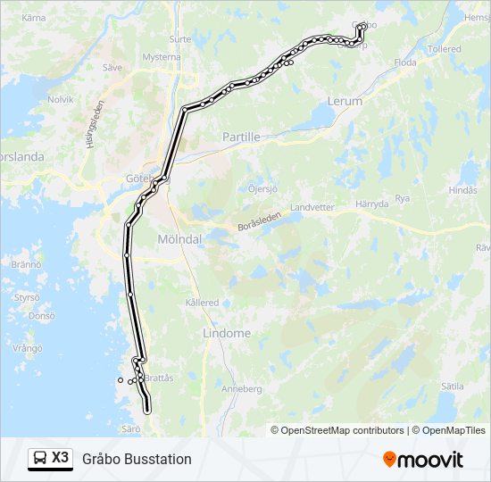x3 Route: Schedules, Stops & Maps - Gråbo Busstation (Updated)