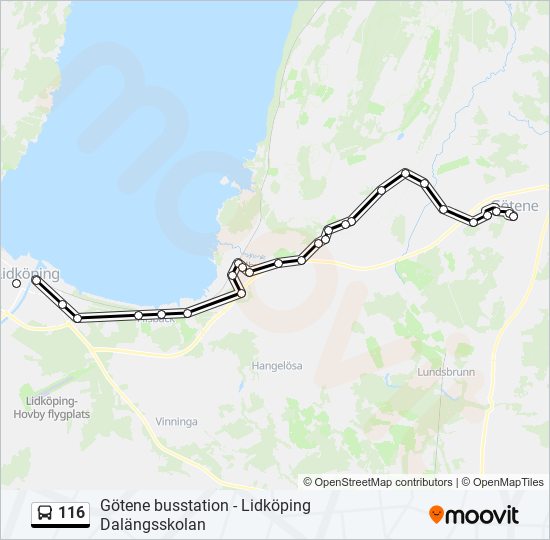 116 Route: Schedules, Stops & Maps - Götene Busstation (Updated)