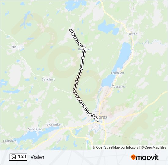 153 Rutt: Tidtabeller, Hållplatser & Kartor - Vralen (Uppdaterat)